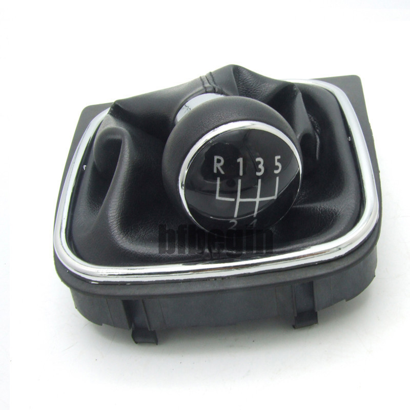 6 Speed Leather Gear Shift Knob Gaitor Boot Manual For VW GOLF Jetta 6 ...