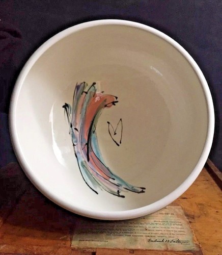 Original Rare Art Pottery Glazed Porcelain Bowl signed "Slater" by ...