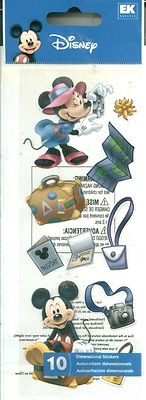 VACATION Mickey Minnie Mouse Travel Map Suitcase Camera Sight See ...