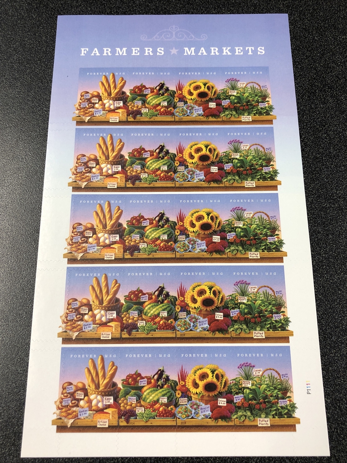 US 4912-5 Farmers Markets Forever Stamps 4 designs Sheet of 20 Mint ...