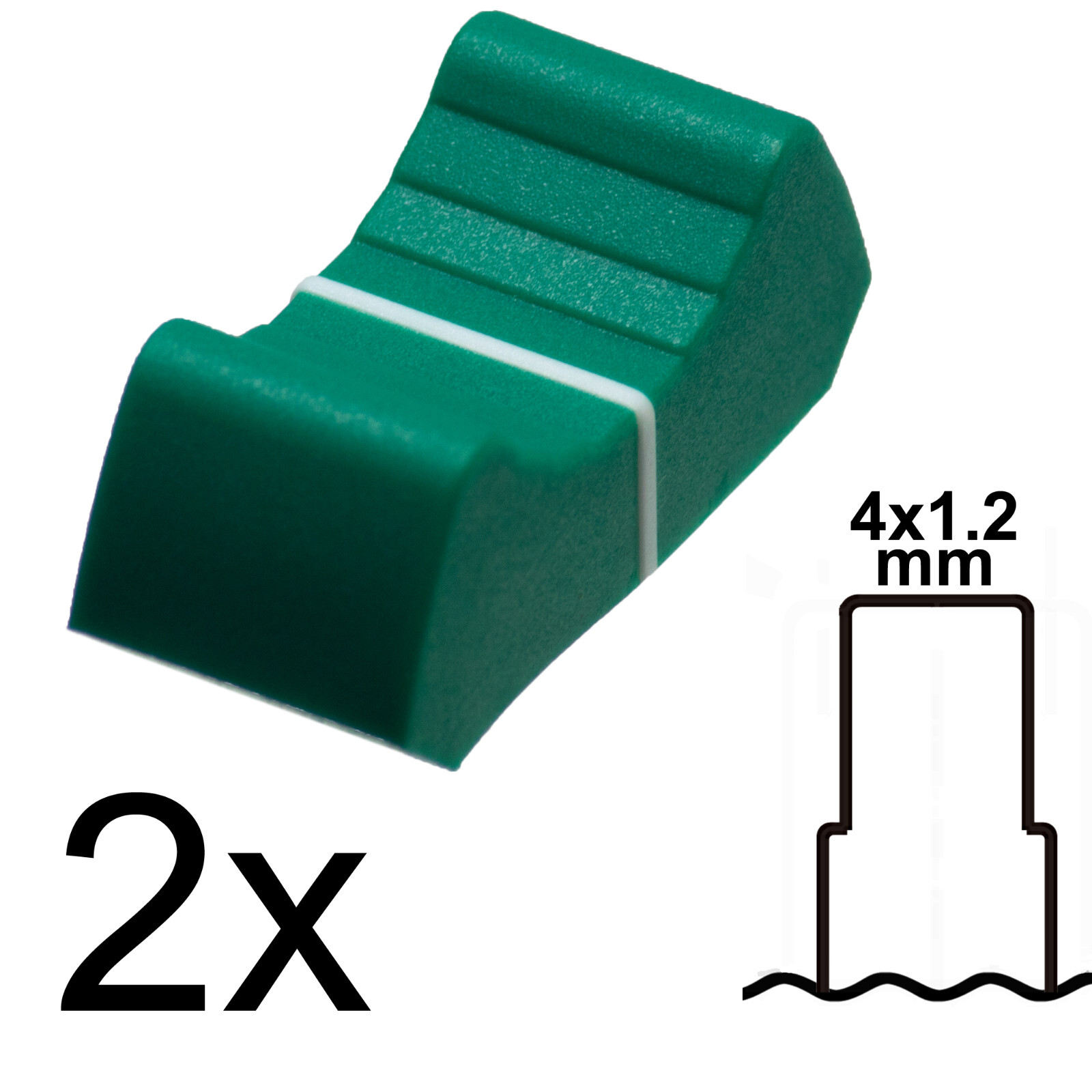 Sifam 2 FADER KNOB cap GREEN fit 4mm slider pot fader 11mm x 26mm | eBay