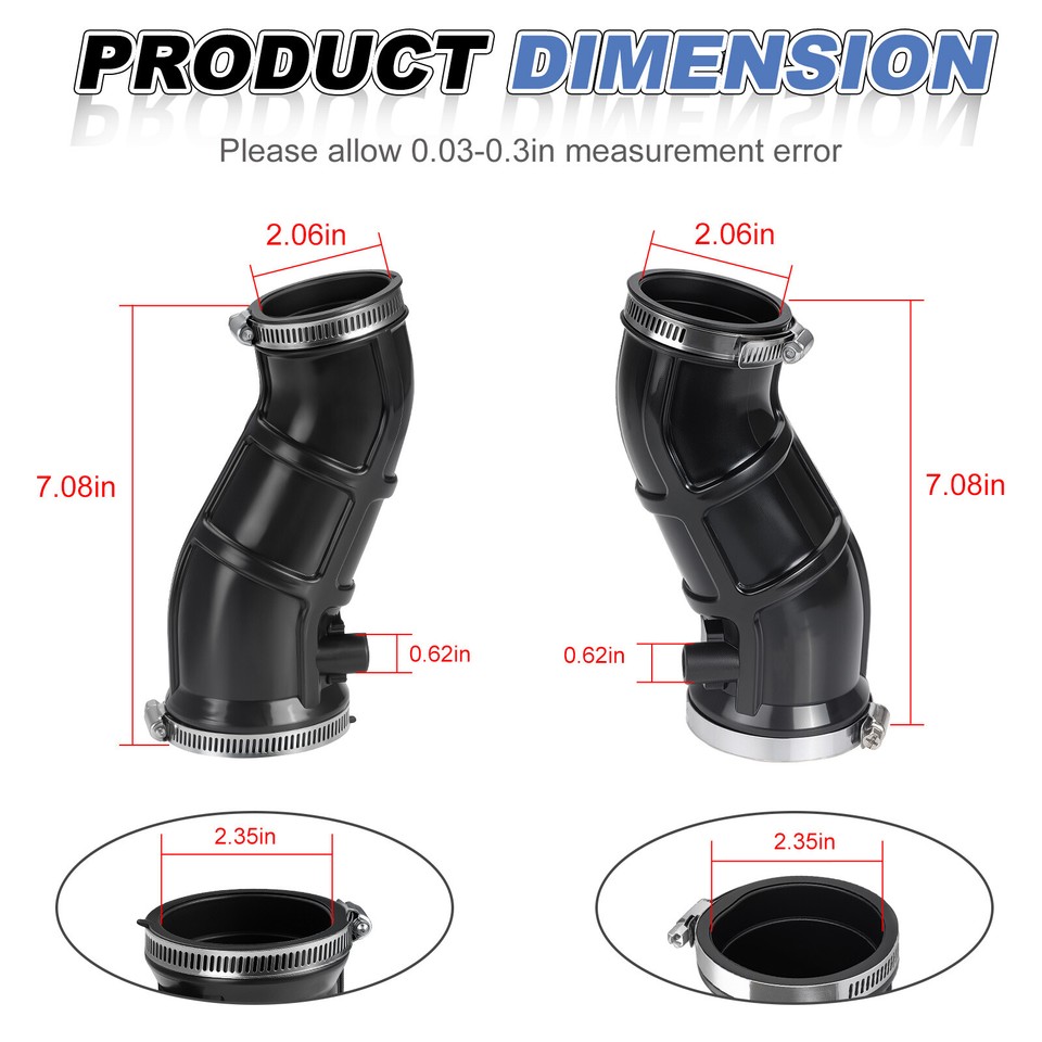 Air Box Intake Tube w/Elbow PIPE For Yamaha Raptor YFM 660R 2001-2005 ...