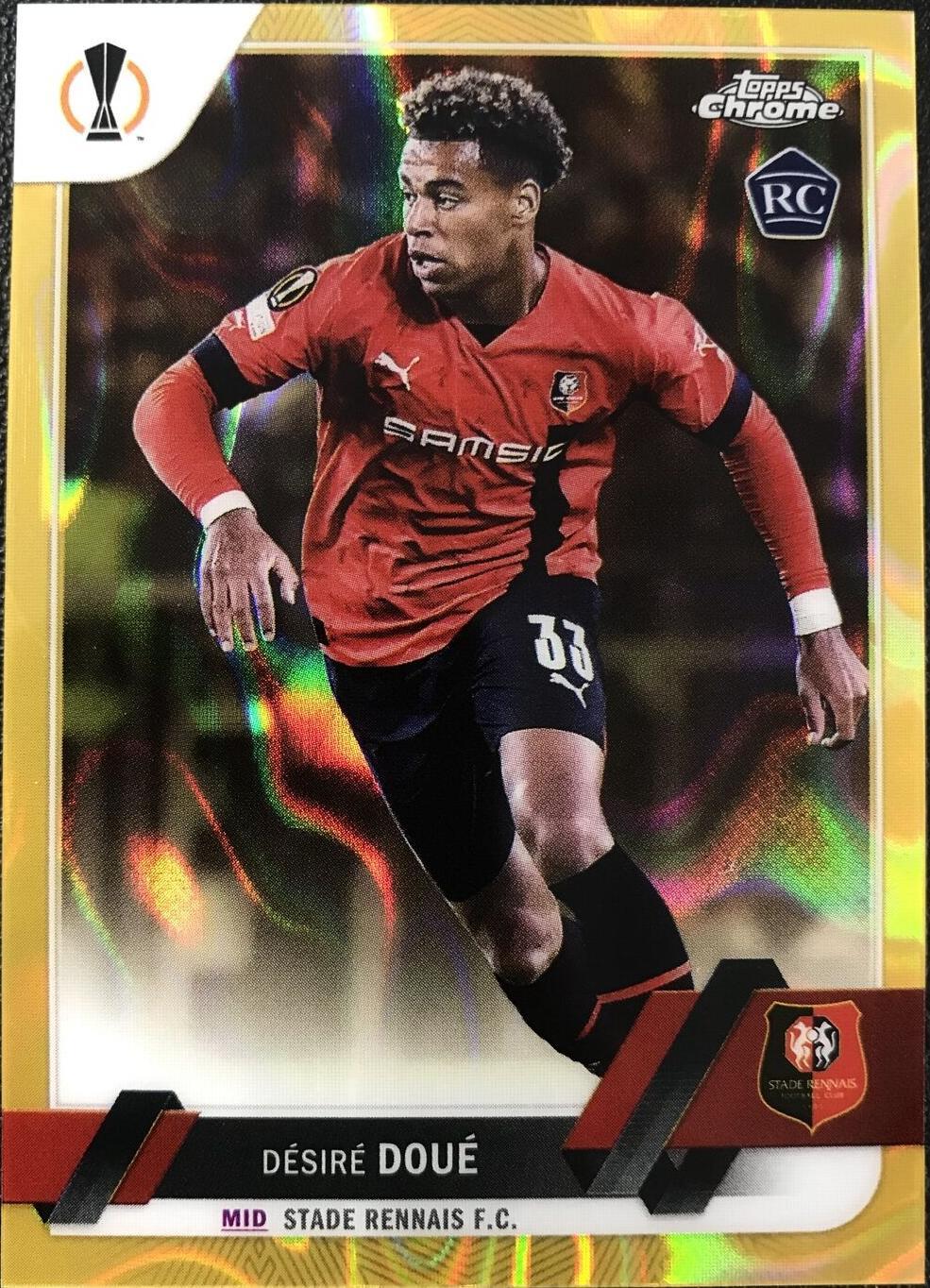 2022-23 Topps Chrome UEFA Club Competitions - Desire Doue #48 Gold Lava ...