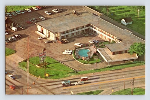Postcard Indiana Anderson IN Mark Motor Inn Aerial VW Bus 1970s ...