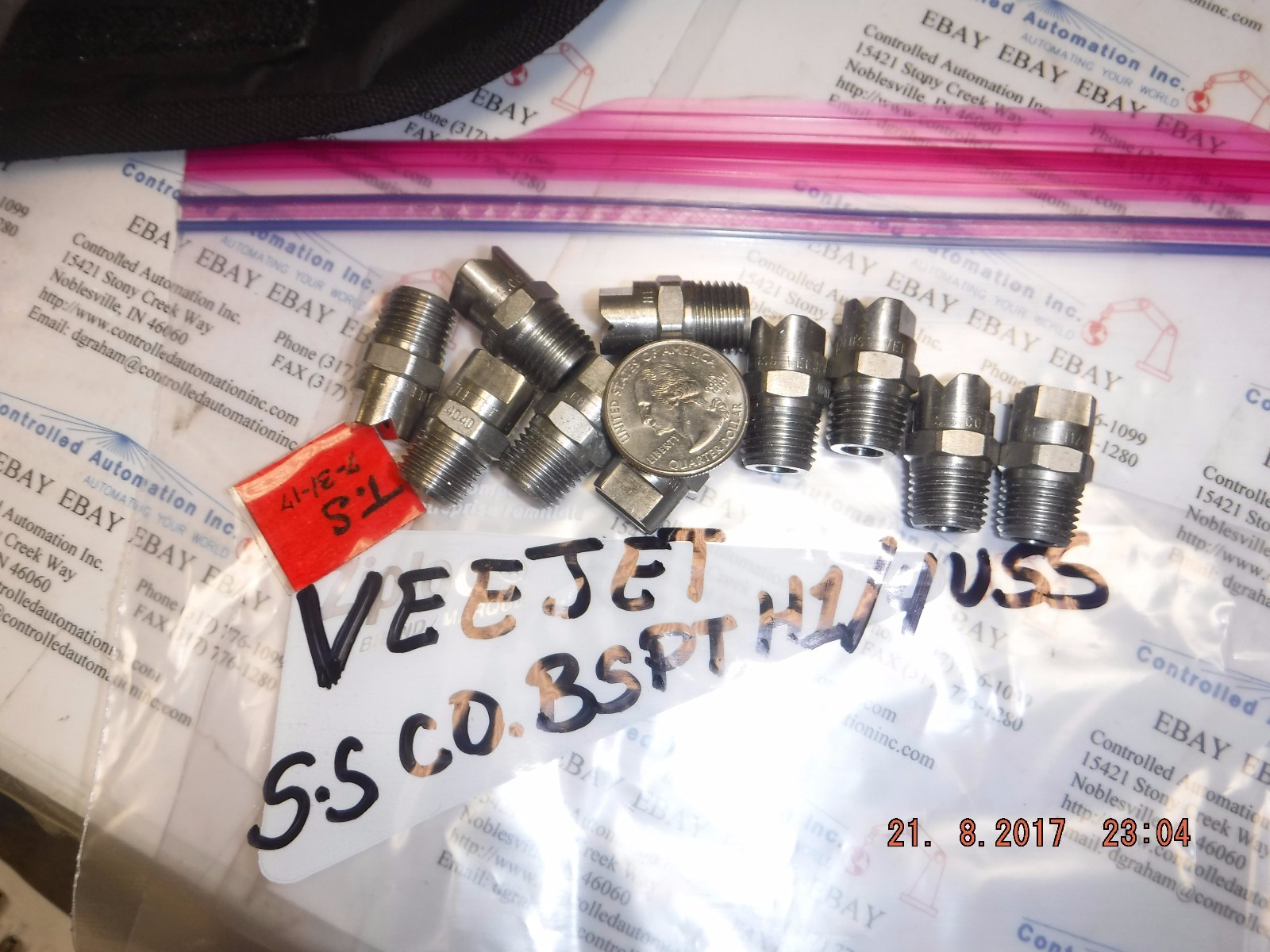 VEEJET S.S CO. BSPT H1/4USS Nozzle Head Lot of 10 | eBay