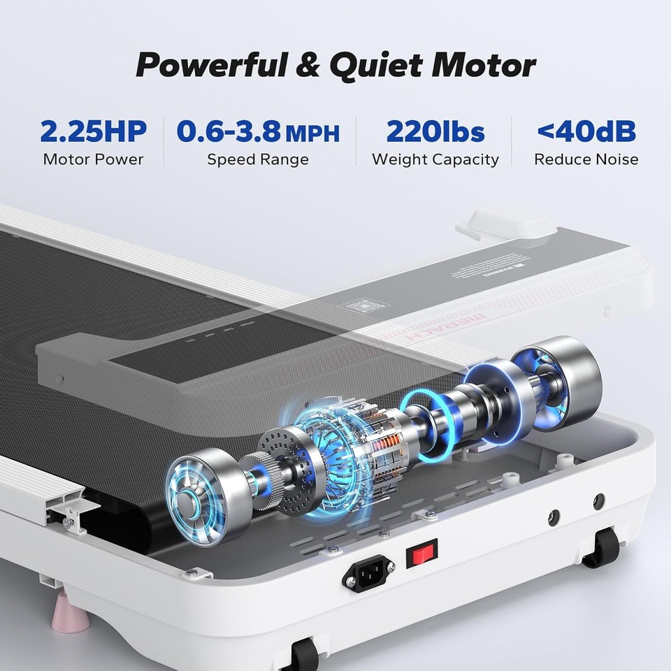 New MERACH T19 Small Treadmill Walking Pad LED Display Workout Machine ...