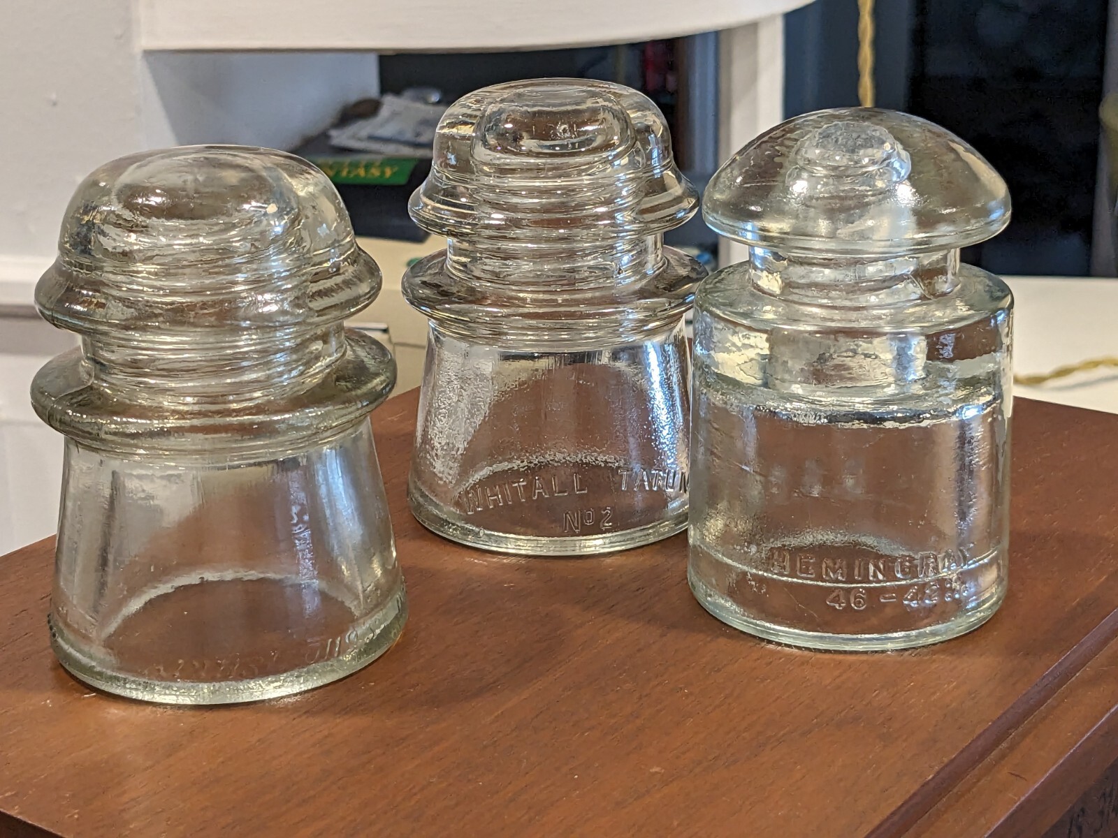 Lot 3 Clear Insulators Hemingray Whitall Tatum Armstrong No. 2 43-46 46 ...