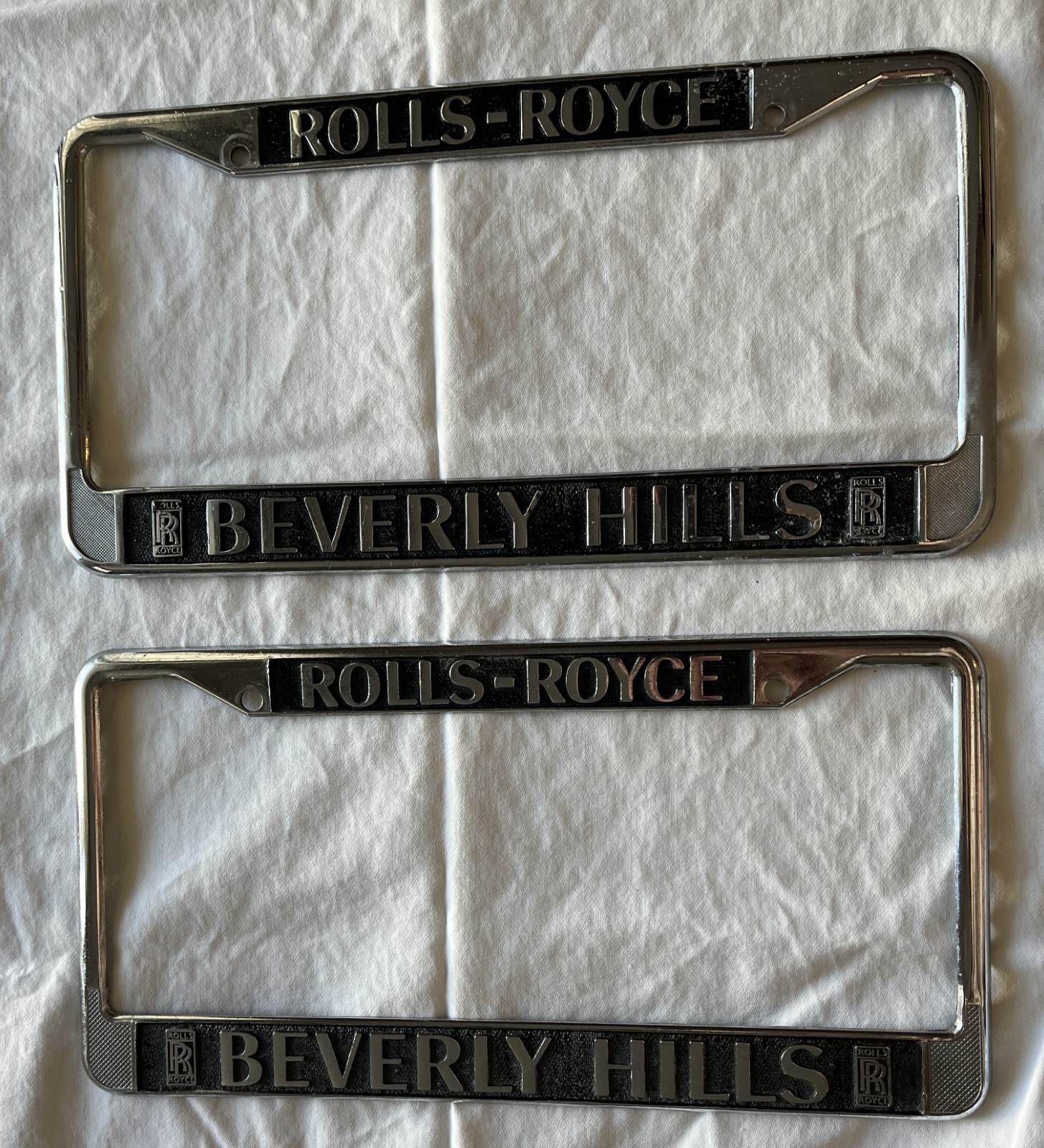 Beverly Hills Rolls Royce Dealer Metal License Plate Frames TWO No ...