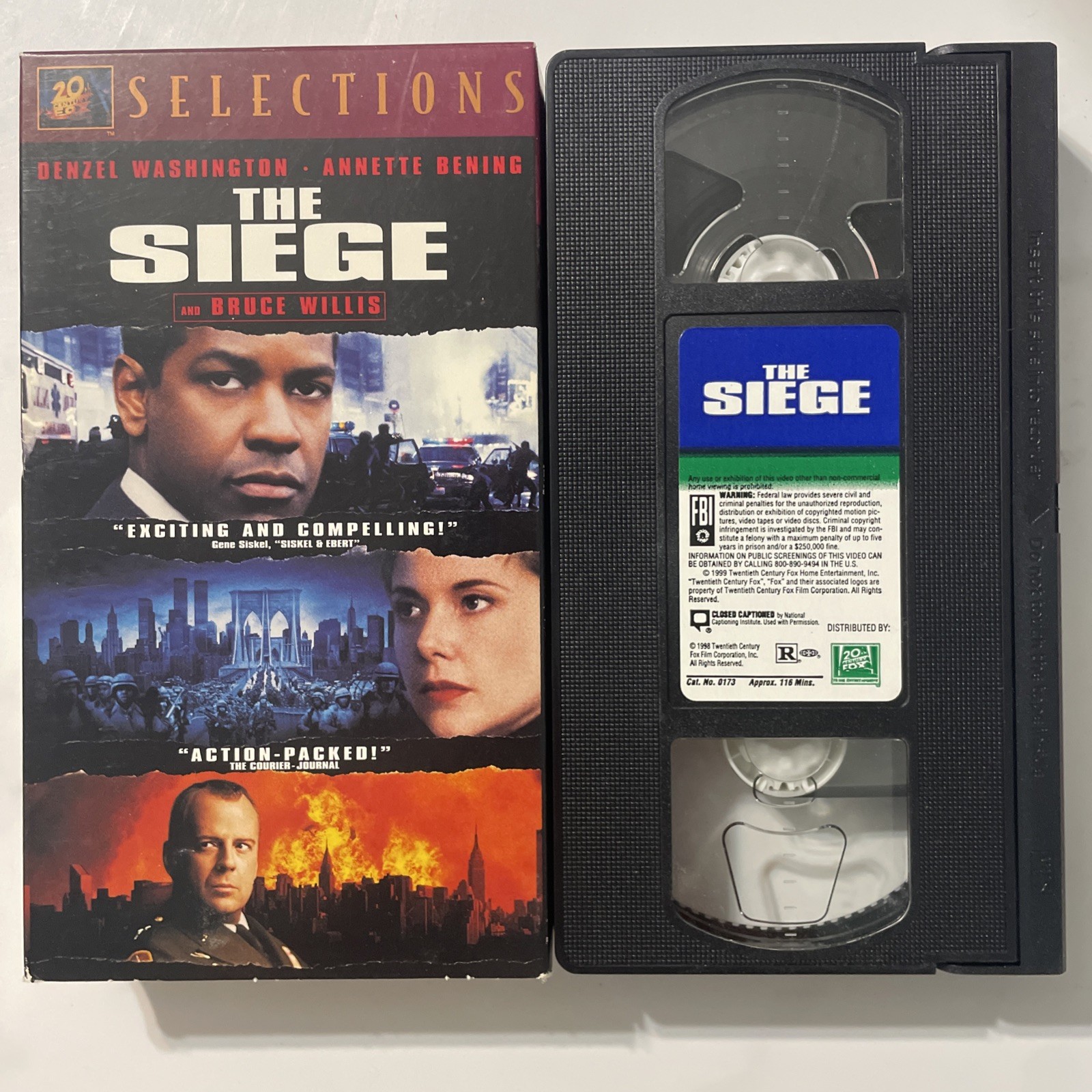 The Siege (VHS, 1999) Denzel Washington, Annette Bening ~ BUY 2 GET 1 ...