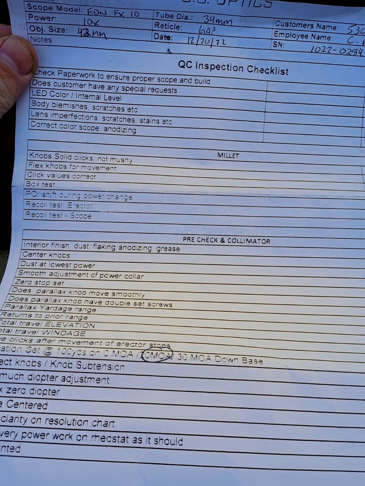 US Optics FDN FX10 Excellent with caps and rings documnentation 10 ...