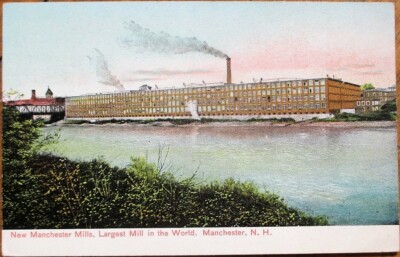 Manchester, NH 1905 Postcard: Largest Mill in the World - New Hampshire ...
