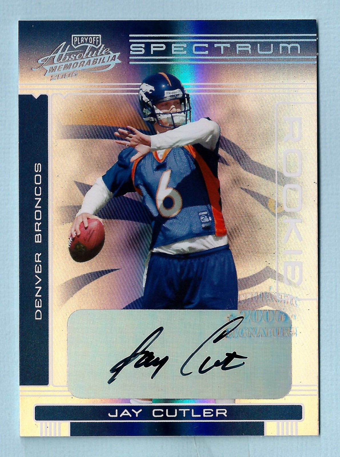 JAY CUTLER 2006 PLAYOFF ABSOLUTE SPECTRUM RC AUTOGRAPH AUTO #106/125 ...