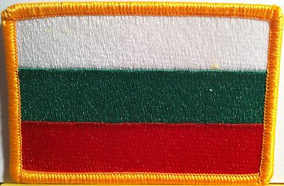BULGARIA Flag Patch With Hook Adhesive Fastener Gold Emblem | eBay