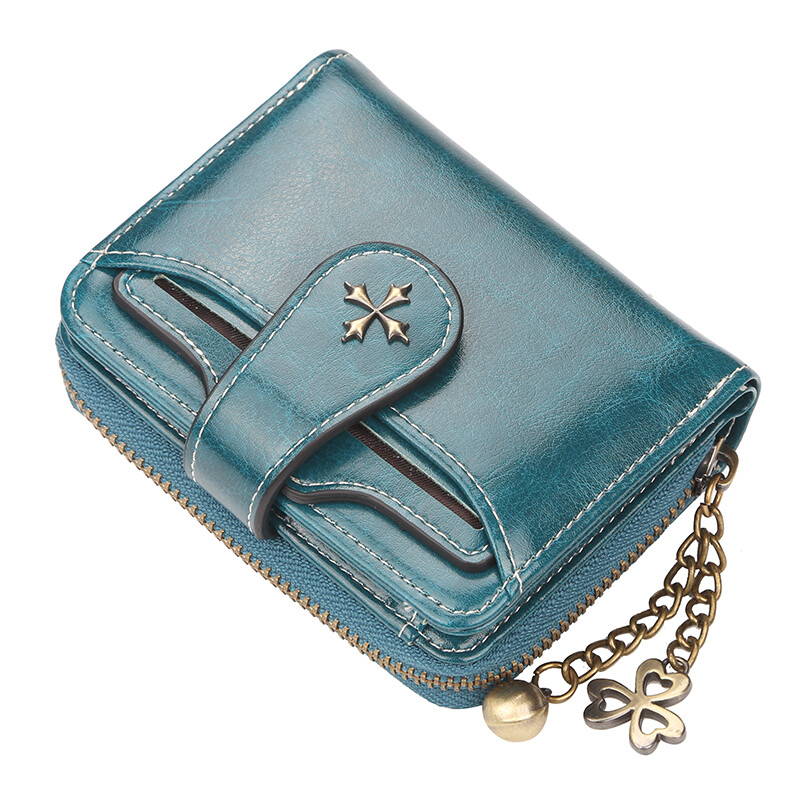 Women's Small Wallet Bifold Leather Purse Credit Card Holder Mini Purse ...