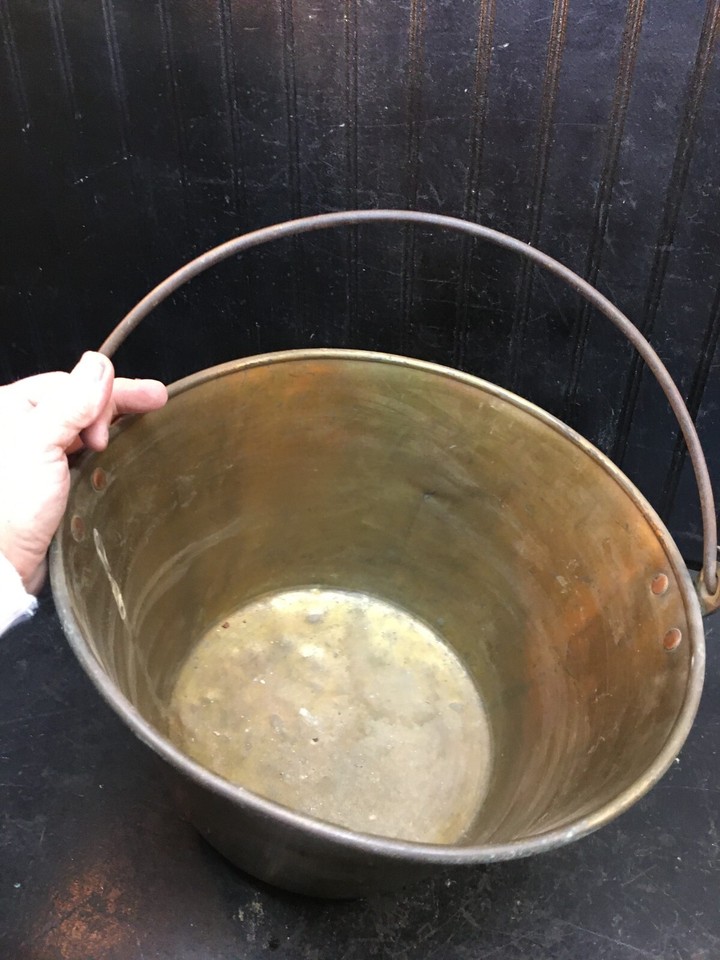 Vintage Brass Bucket Pail w/ Handle Antique 9” Tall 13” Wide | eBay
