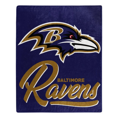 Baltimore Ravens 50" by 60" Plush Signature Raschel Throw Blanket - NFL ...