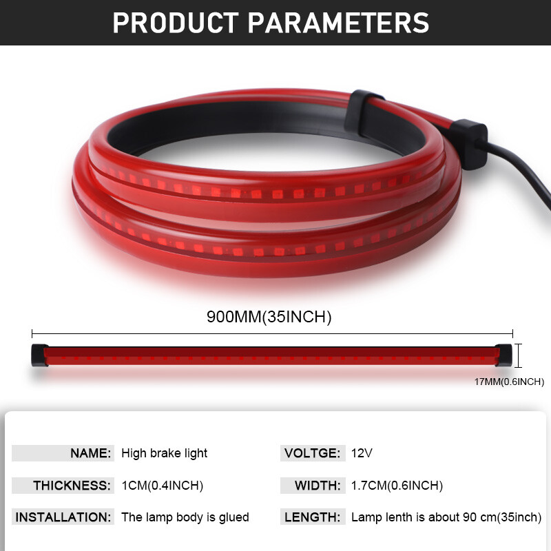 35" Car High Mount Third High Brake LED Light Strip Turn Signal Rear ...