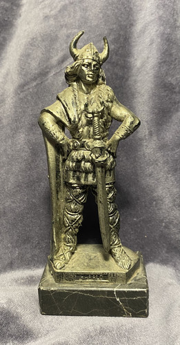 Harald Fairhair Viking statue with marble base vintage, Norse ...