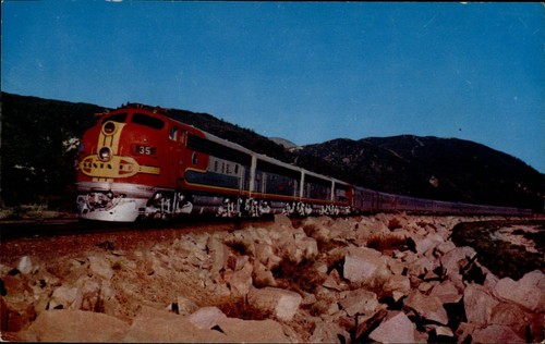 Santa Fe Streamliner Cajon Pass California vintage postcard s519 | eBay