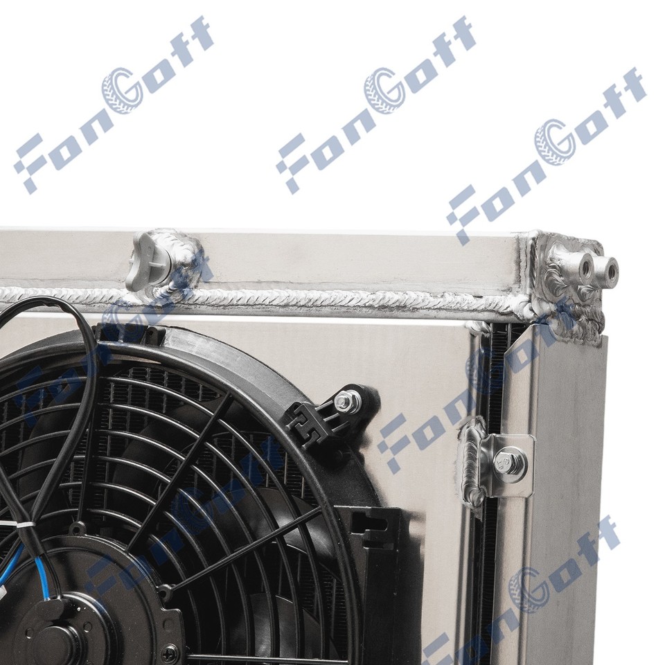 3 Row Aluminum Radiator + Shroud Fan for Double Pass Dragster Roadster ...