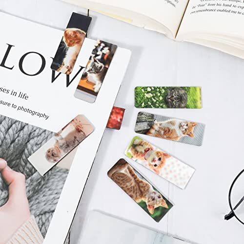 MWOOT 30Pcs Magnetic Bookmarks, Cute Cats Magnet Page Markers Kit ...