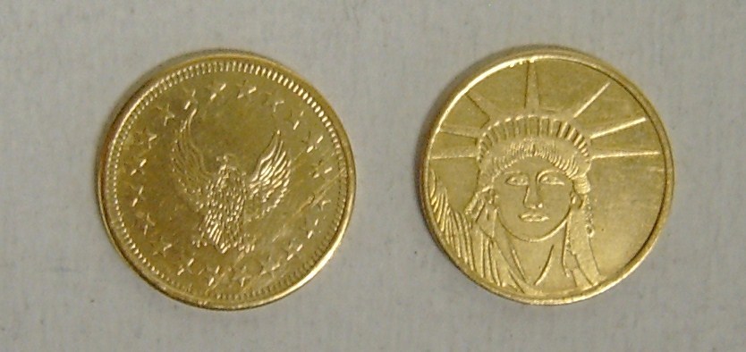 NEW 300 GOLDEN LIBERTY / EAGLE PACHISLO SLOT MACHINE TOKEN COINS - NEW ...