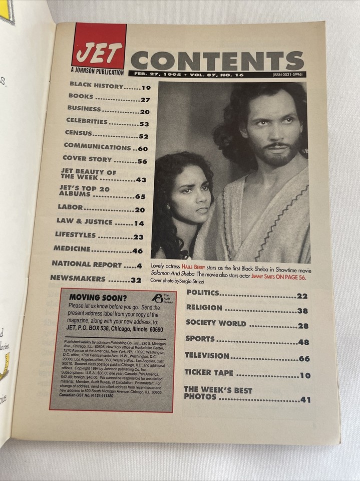 1995 February 27 JET Magazine, Halle Berry with Jimmy Smits (MH38) | eBay