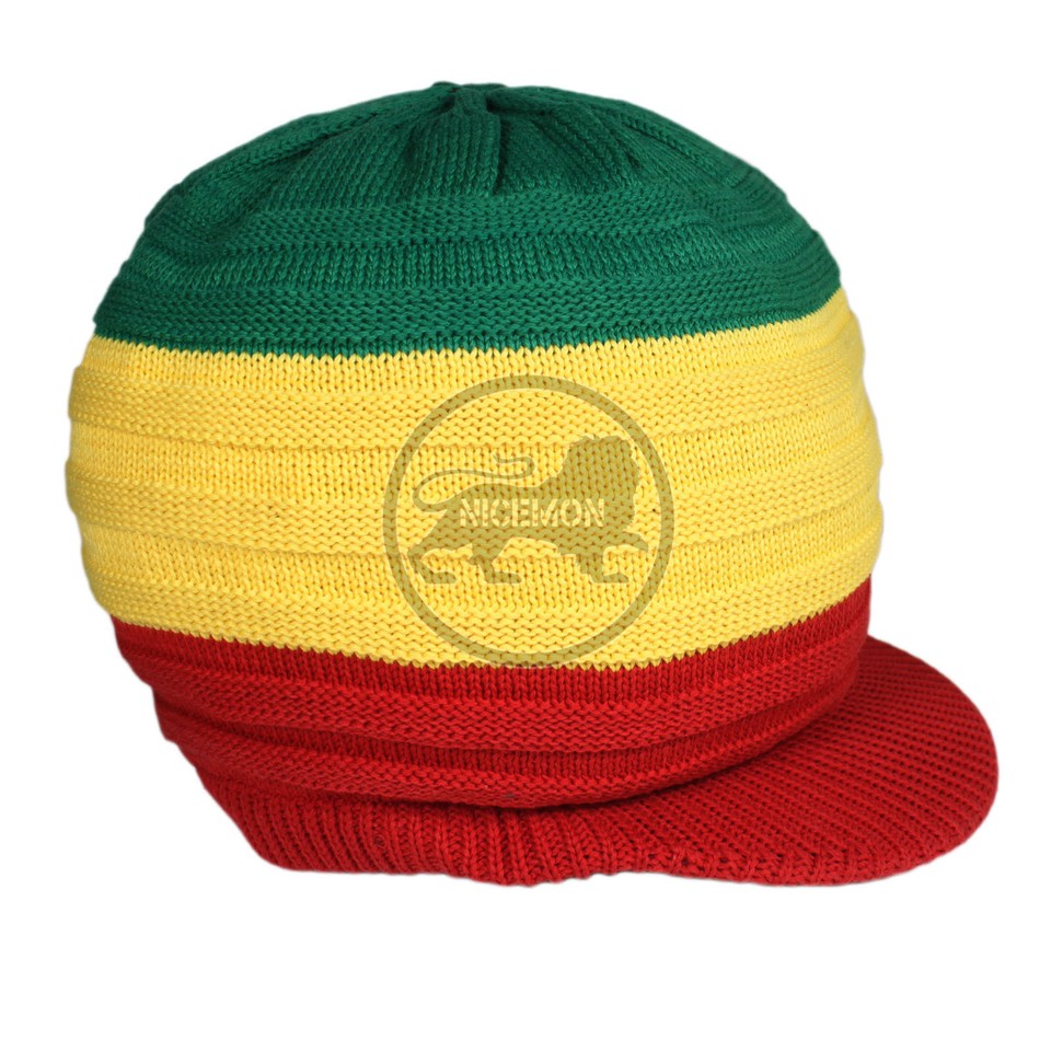 Jamaica Rasta Roots Africa Rastafari Marley Short Crown Hat Cap 100% ...