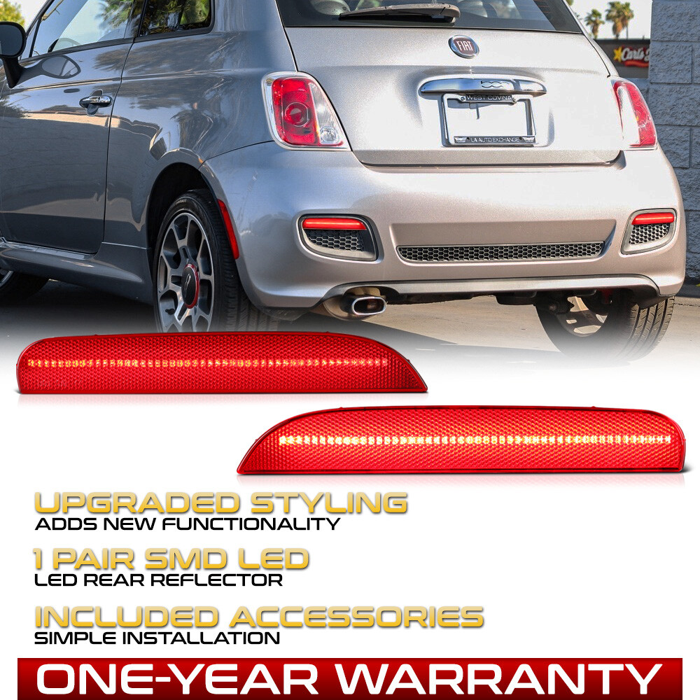 2in1 LED Rear DRL Reflector+Tail Brake Lights Lamps For 2012-2016 Fiat ...