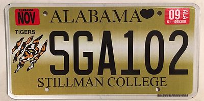 STILLMAN TIGERS license plate Wild Wildlife Animal Bengal Tiger ...