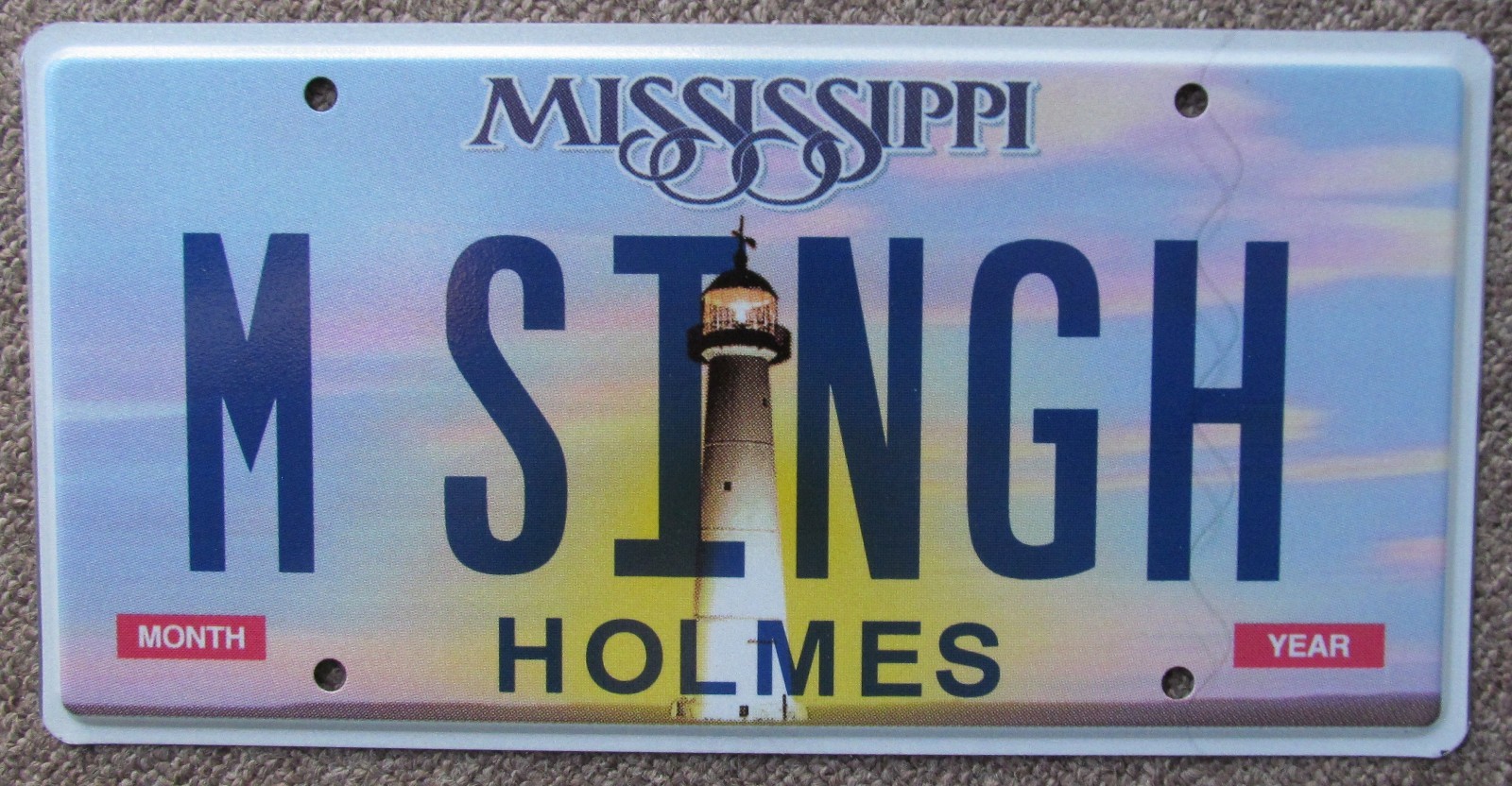 Mississippi 2007 VANITY License Plate M SINGH | eBay
