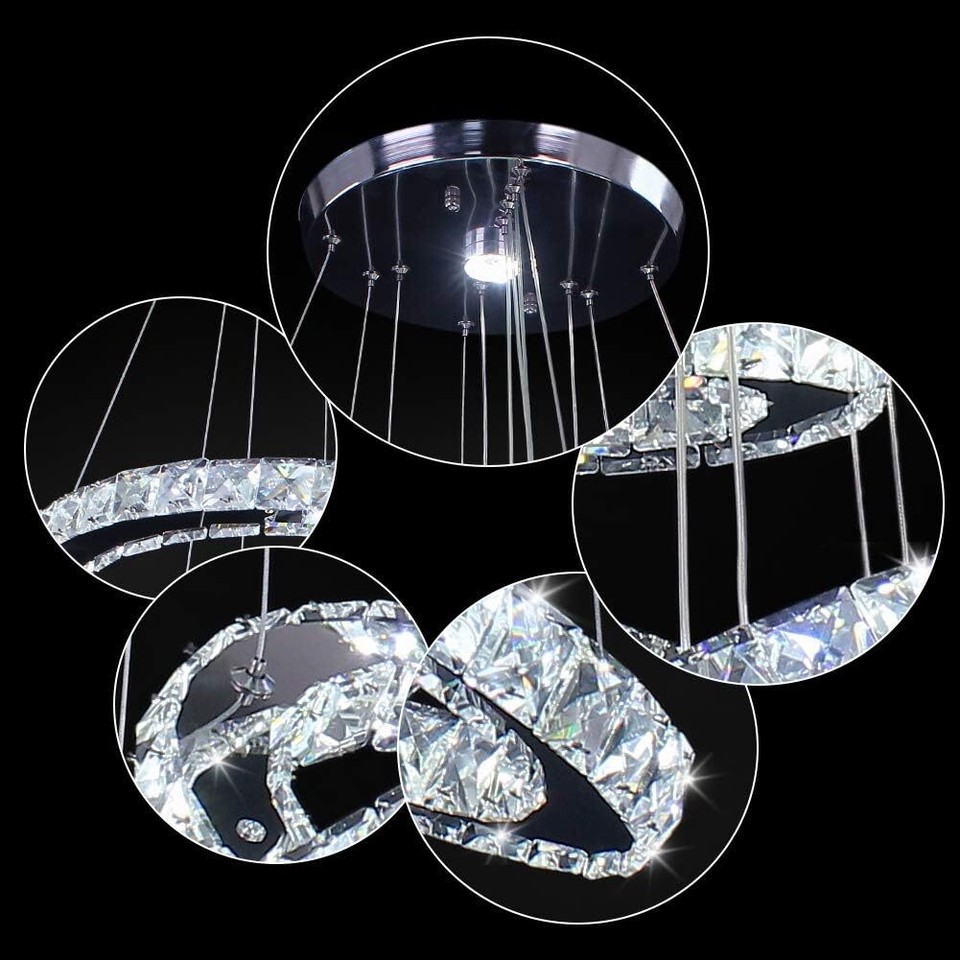 Modern LED Chandelier Crystal Ring Chandelier LED Pendant Light for ...