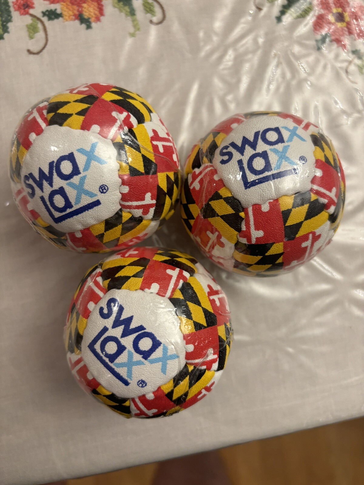 SWAX LAX Lacrosse Training Ball (3-pack) - Maryland Flag Pattern (New ...