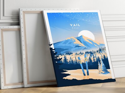 Three-dimentional Vail 40x50cm Stretched Travel Canvas Wall Art Print ...