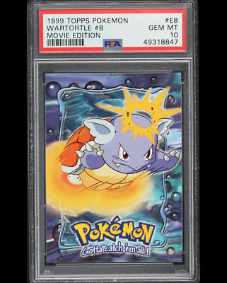 VINTAGE POKEMON TOPPS 1999 - WARTORTLE MOVIE - PSA 10 - BLUE LOGO - LOW ...