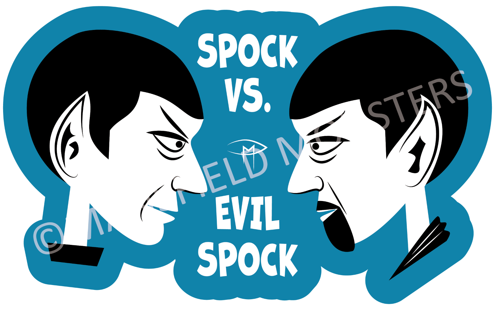 Spock Vs Evil Spock Die Cut Magnet 3" Star Trek Original Art Doug ...