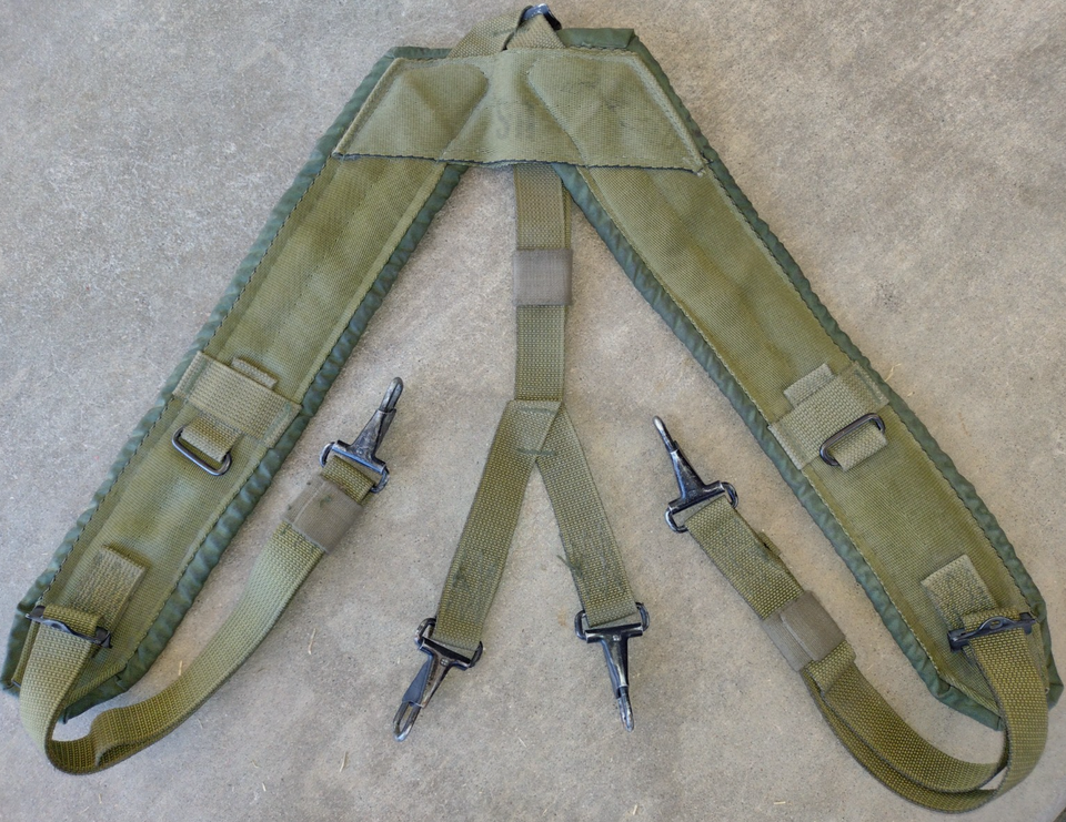 USGI ALICE WEB GEAR LBE w/ SUSPENDERS MAG POUCHES CANTEEN PISTOL BELT ...