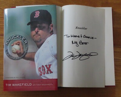 TIM WAKEFIELD signed KNUCKLER Boston Red Sox Book WORLD SERIES 2004 ...