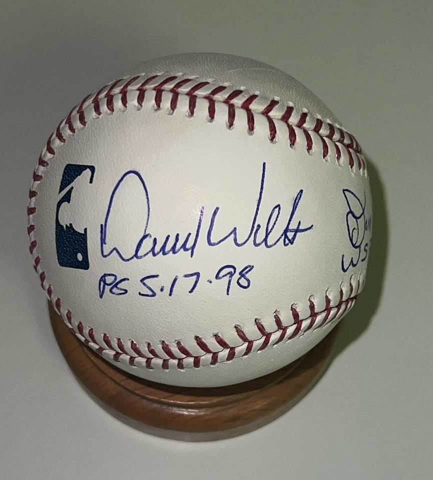 Don Larsen, David Wells and David Cone Yankees Inscribed Baseball Auto ...