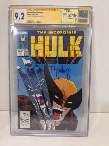 Incredible Hulk #340 CGC 9.2 Classic Cover. Signed By Todd McFarlane ...