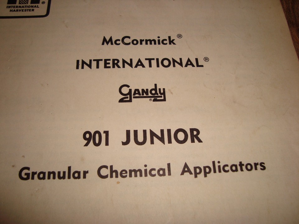 International Harvester Gandy 901 Junior Granual Chemical App Operators ...