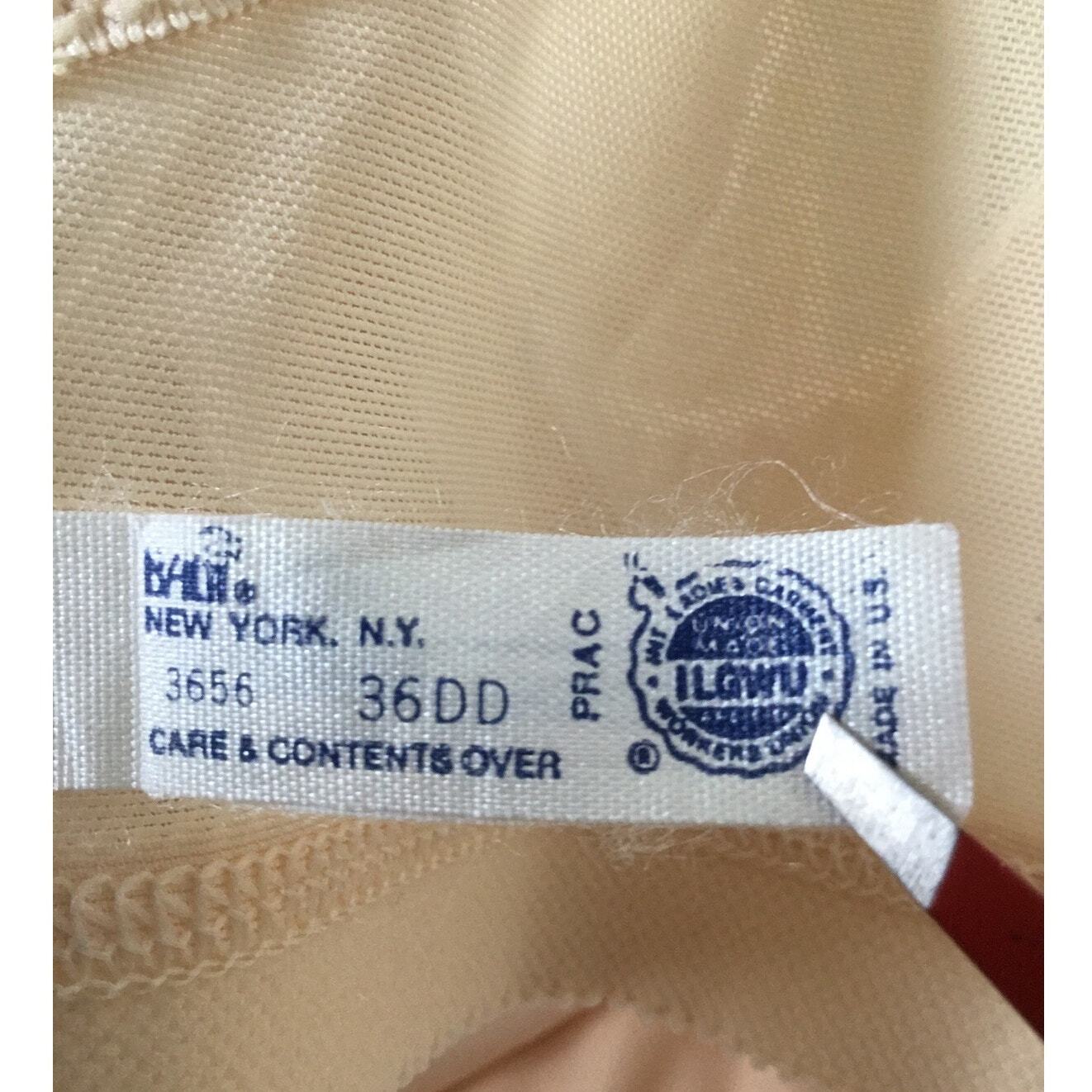 Vintage Bali Bra Union Label Cream Unlined size 36DD - Gem