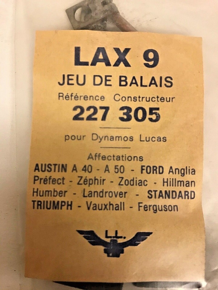 LAX9 Brush Set (Carbon) For Austin A40, A50 - Ford Anglia, Prefect ...