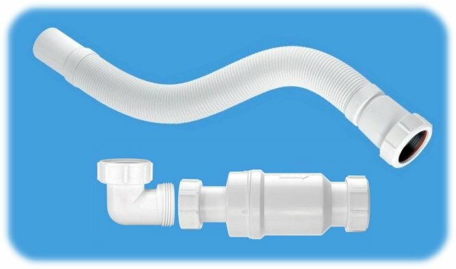 Freestanding Bath Waterless Waste Trap Kit with Flexible Waste Pipe 1.5 ...