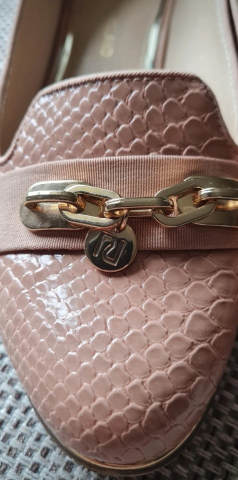 Pink River Island Flat Shoes with Gold, size 7 | eBay UK