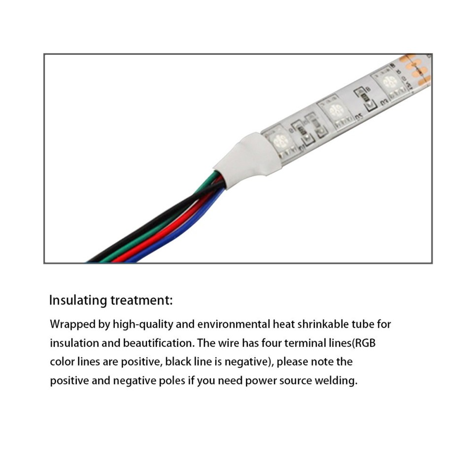 FOXNOVO 10M 4-pin RGB Extension Cable Line for 5050 / 3528 RGB Strip | eBay