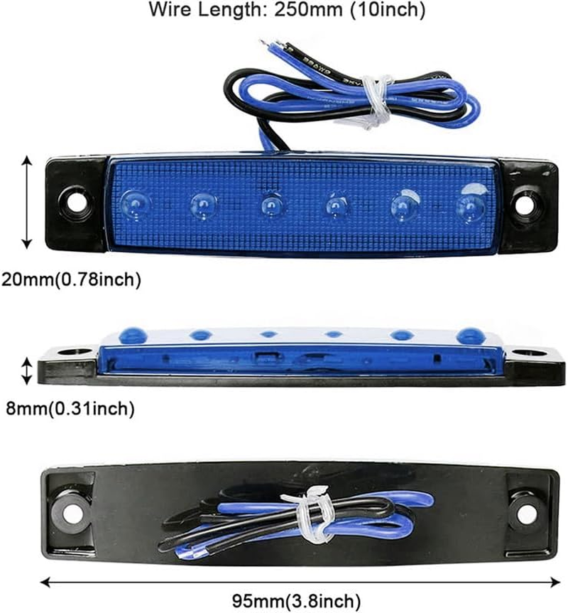12PCS 12V Marine Boat Blue LED Deck Lights Waterproof Stern Transom ...