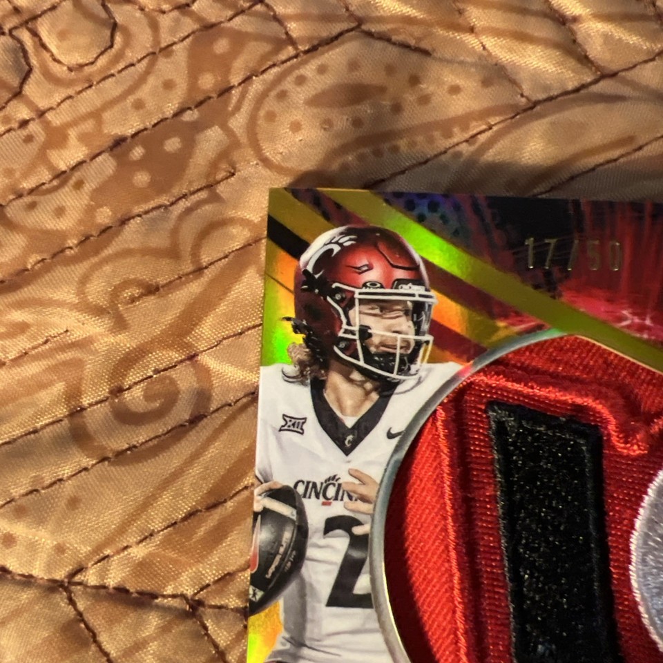 2025 Bowman Best U University Brendan Sorsby Game Used Gold Relic Patch ...