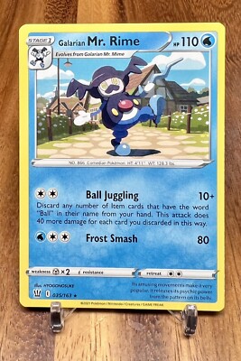 Galarian Mr. Rime 035/163 Rare Non Holo Battle Styles Pokemon Card NM ...