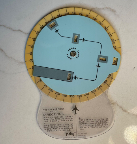 PDQ visual airport guide student pilot's landing pattern entry aid | eBay
